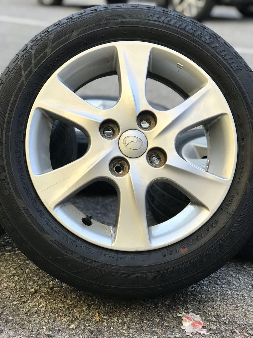 Original 14 inch sports rim myvi se viva tyre tyre 70%, Auto ...