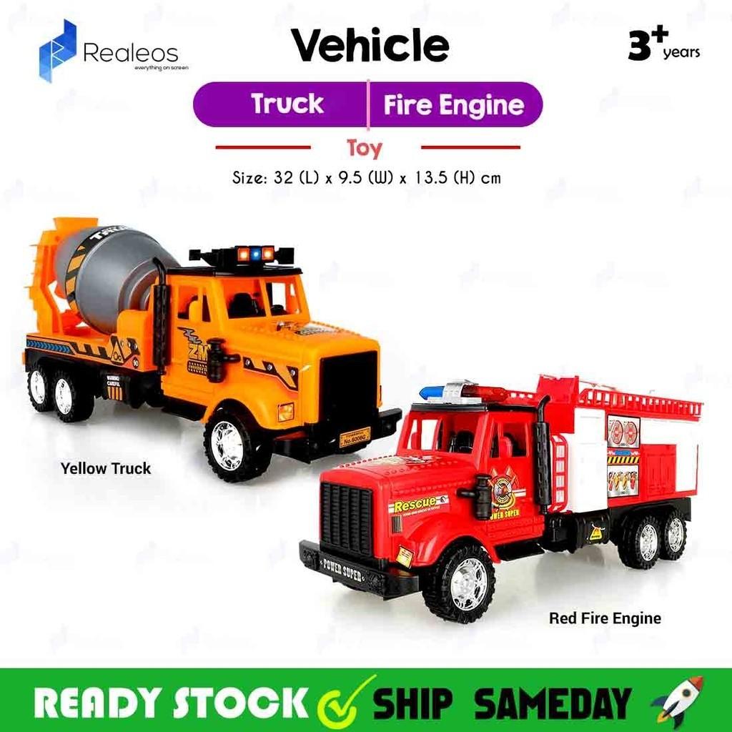Realeos Construction Truck Fire Engine Fireman Bomba Toy Car Model ...
