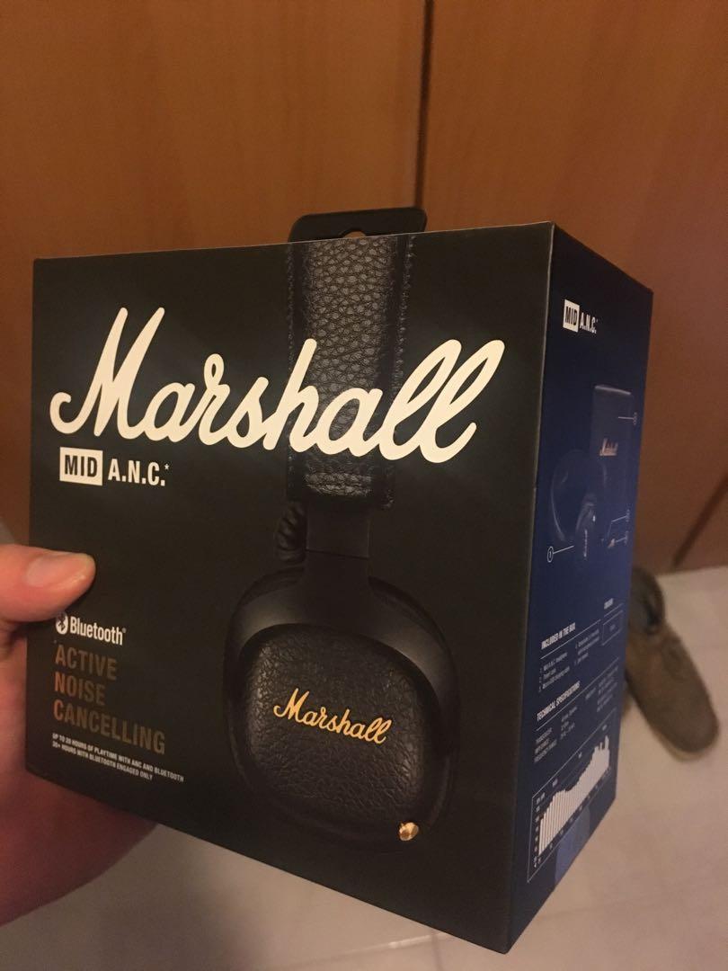 全新 平放 marshall mid a.n.c 無線手動降噪 耳機, 音響器材, 其他音響配件及設備 - Carousell