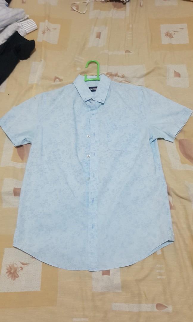 Baleno Light Blue Button-down Short Sleeves Polo, Men's Fashion, Tops ...