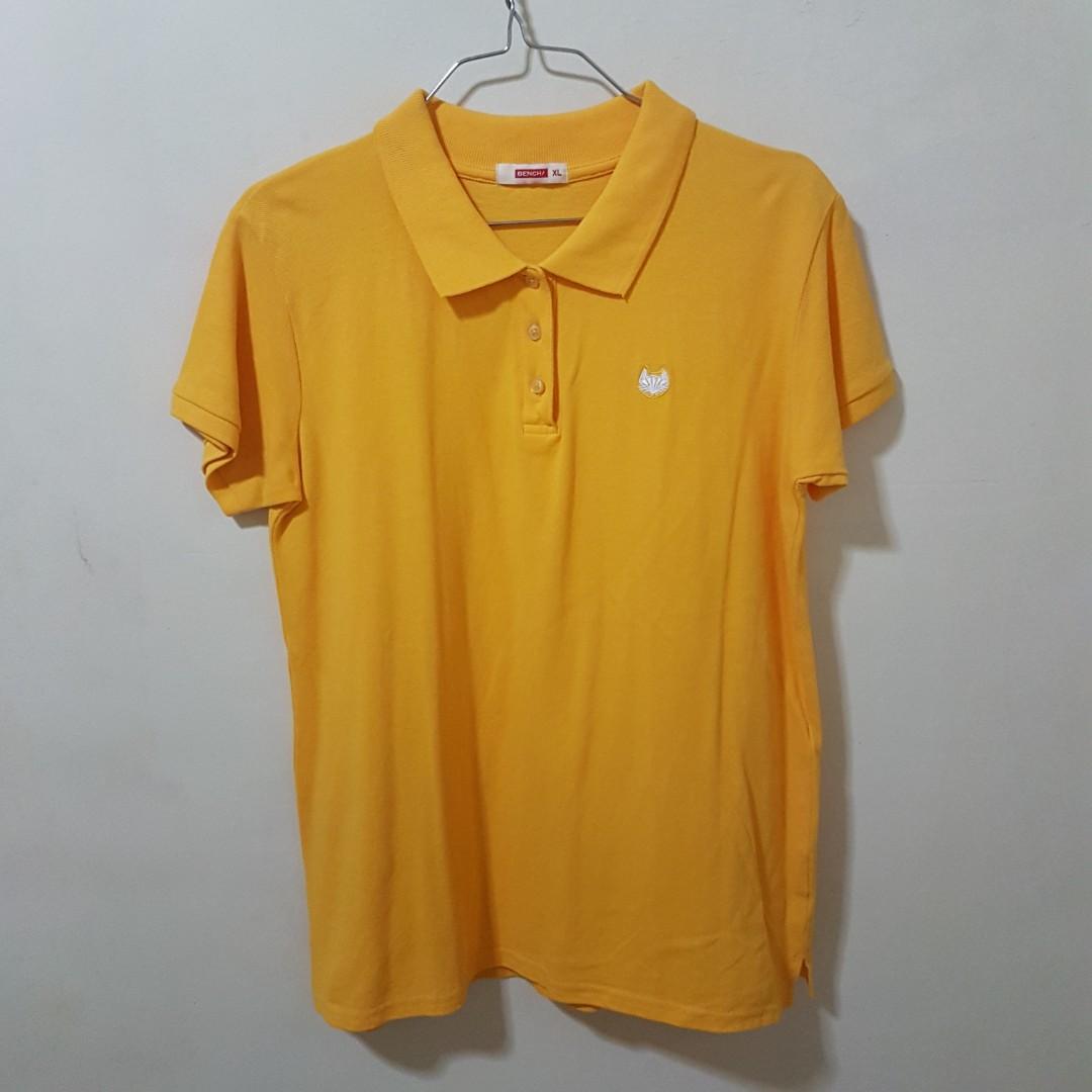 Yellow Orange Bench Polo Shirt, Women's Fashion, Tops, Shirts on Carousell