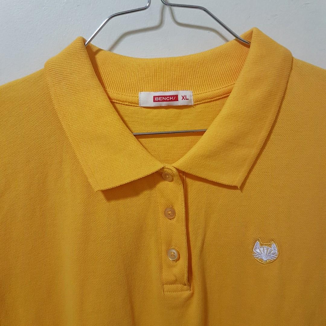 Yellow Orange Bench Polo Shirt, Women's Fashion, Tops, Shirts on Carousell