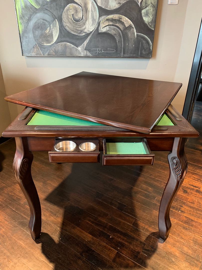 Convertible Mahjong Table with Chairs, Furniture & Home Living ...