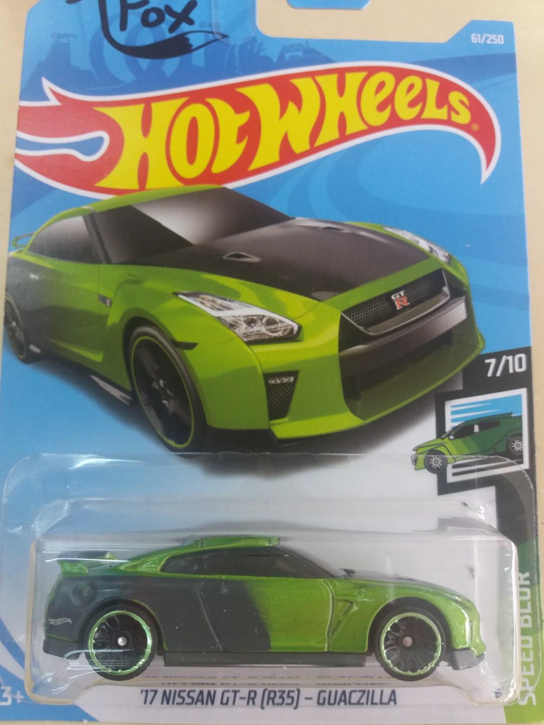 Hot wheels 17 Nissan GTR R35 Guaczilla Tfox, Hobbies & Toys, Toys & Games on Carousell