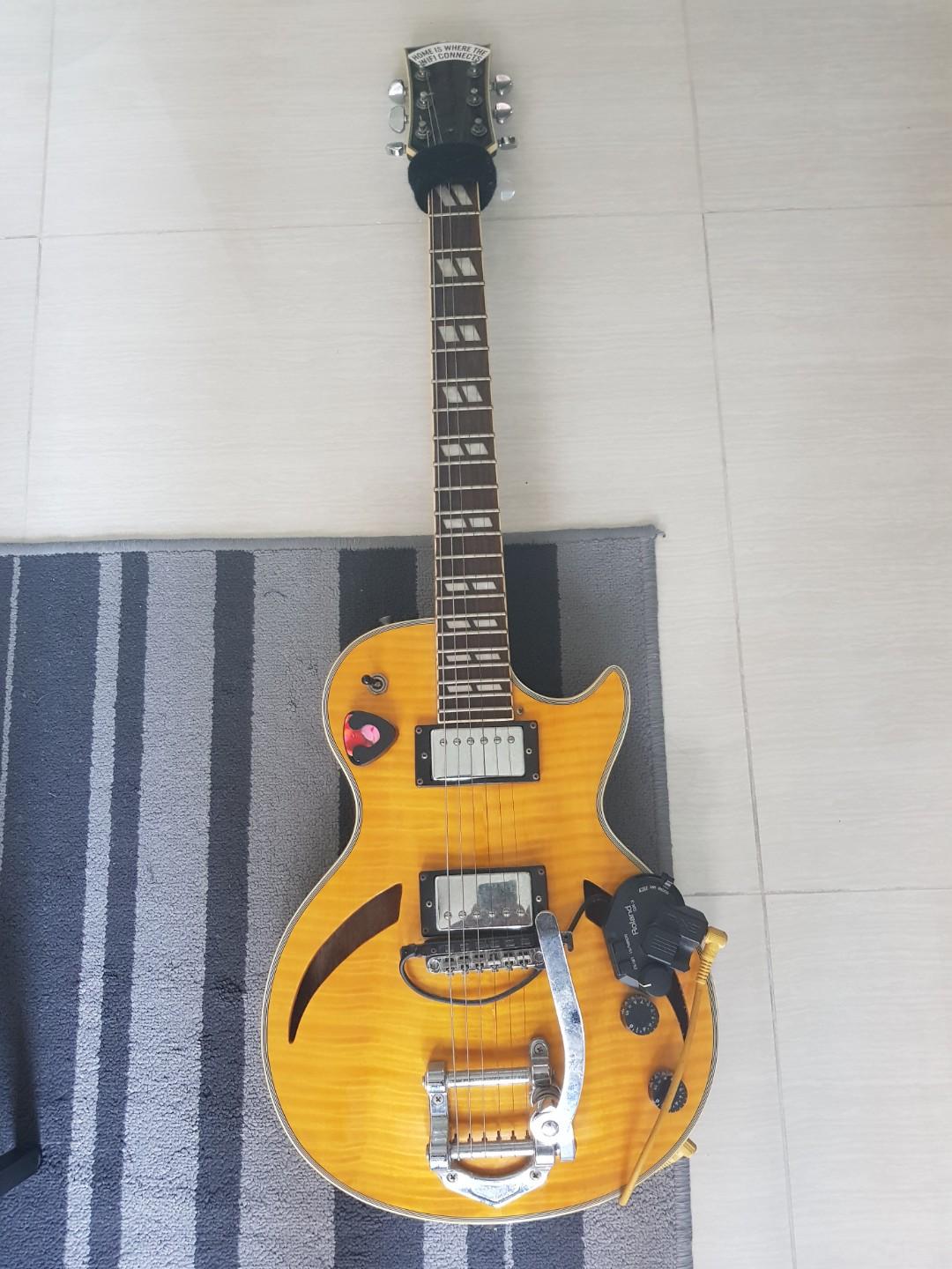 Les Paul Style Guitar with Bigsby Tremolo System, Hobbies & Toys, Music ...