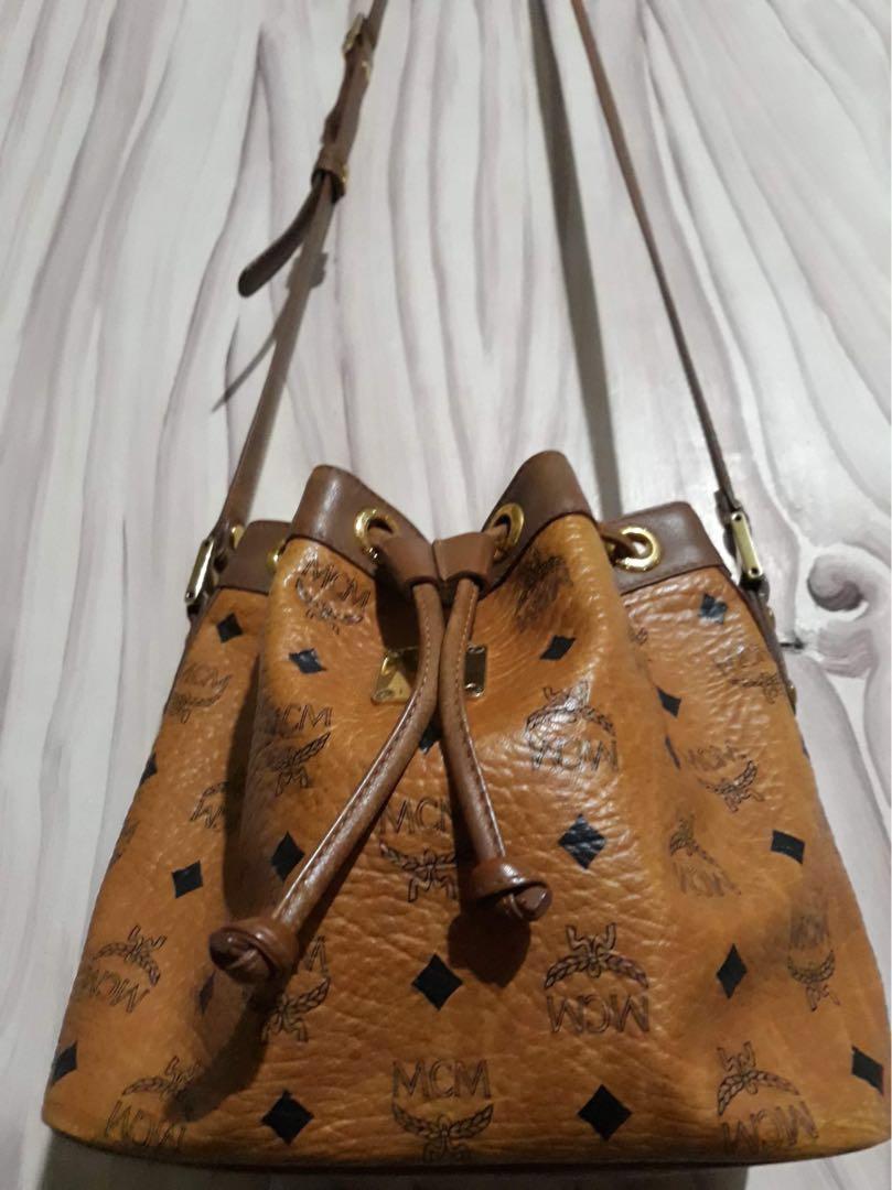 MCM Original Vintage Drawstring Bucket Bag - Small, Women's Fashion ...