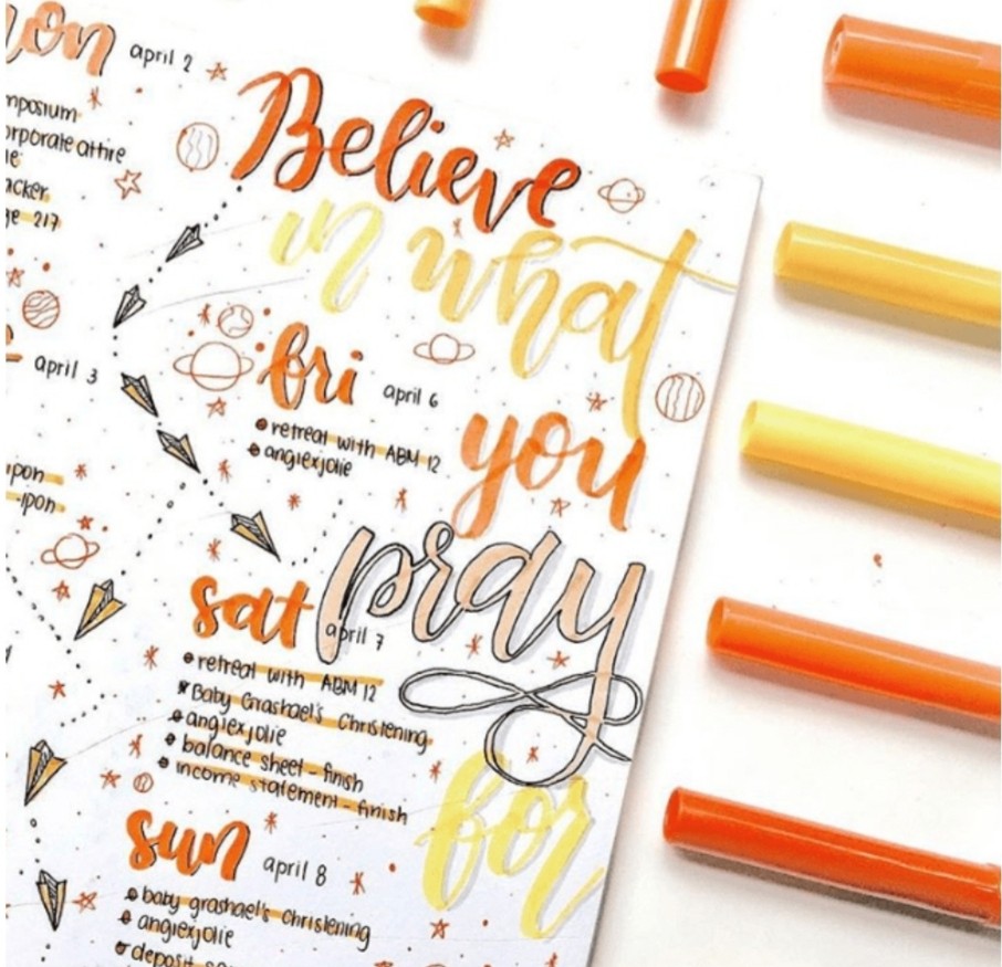 Orange Themed Bullet Journal, Hobbies & Toys, Stationery & Craft ...