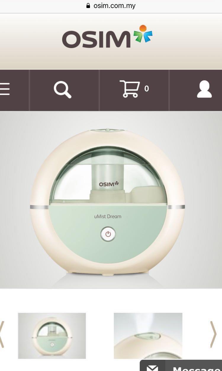 Osim uMist Dream Hydrating ultrasonic humidifer, Furniture & Home ...