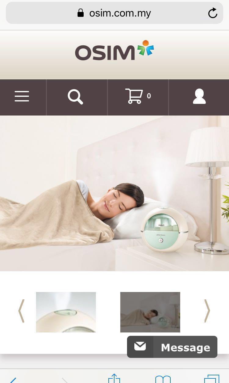 Osim uMist Dream Hydrating ultrasonic humidifer, Furniture & Home ...