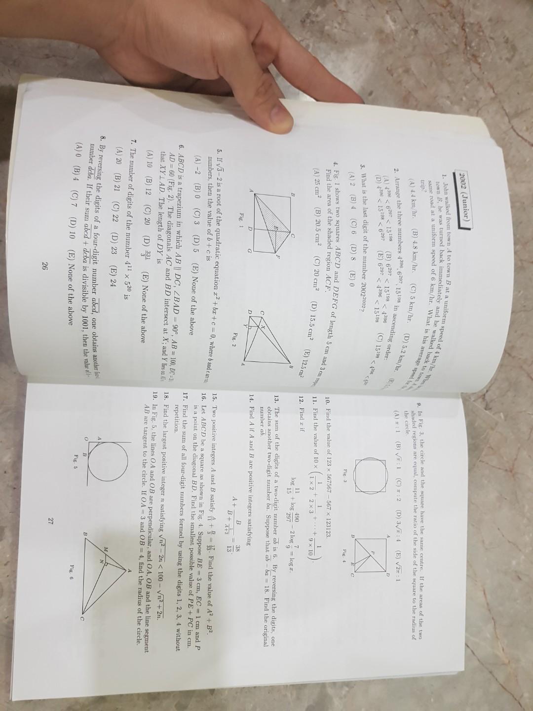 Singapore Mathematical Olympaids (SMO) Past Year Paper, Hobbies & Toys ...