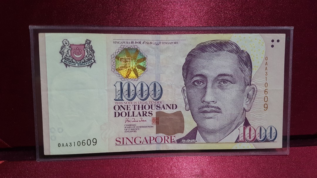 Singapore portrait series $1000. 1st Prefix.OAA, Hobbies & Toys ...
