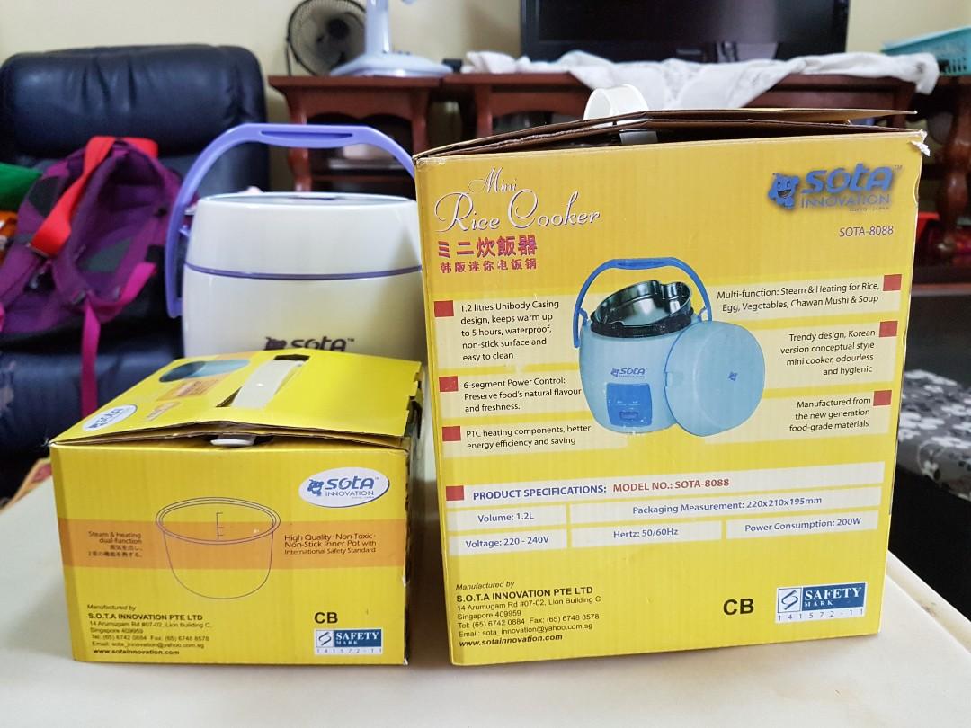 Sota 1.2l mini rice cooker, TV & Home Appliances, Kitchen Appliances ...