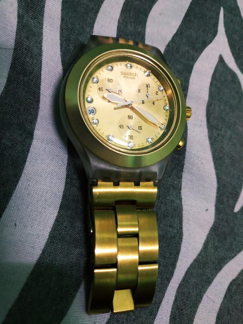Swatch Irony Diaphane Gold Full Blooded, Men's Fashion, Watches & Accessories, Watches on Carousell