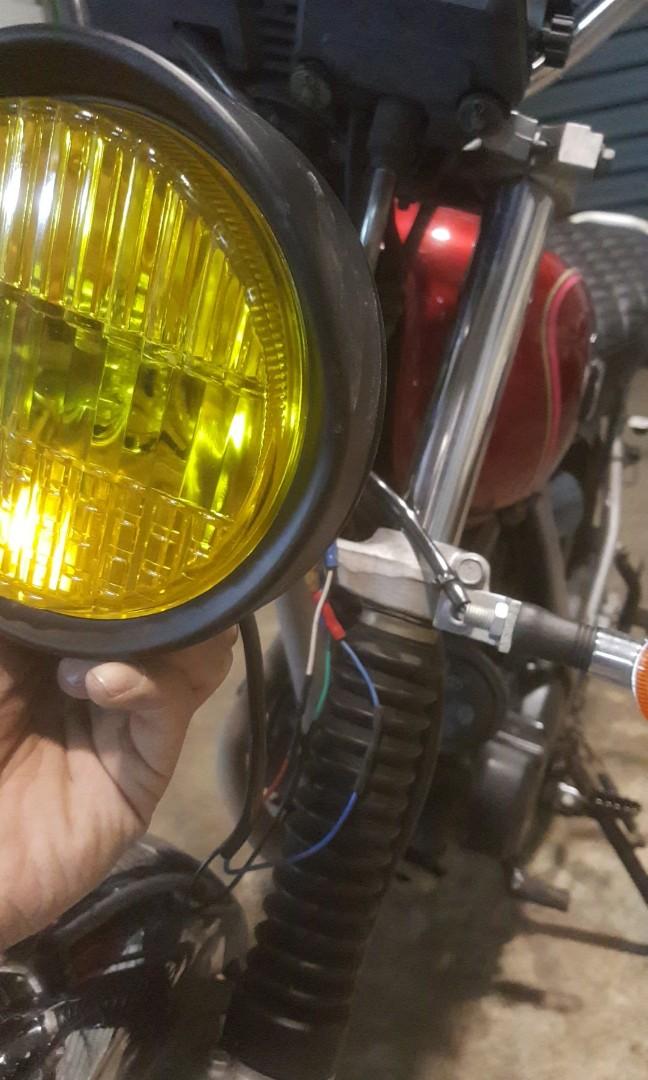 5.75 vintage style headlamp headlight, Motorcycles, Motorcycle ...