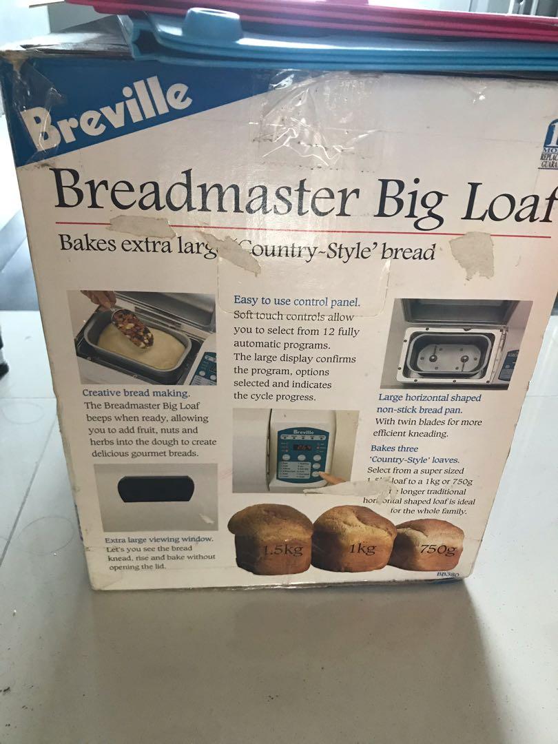 Breville Bread Maker BreadMaster Big Loaf, TV & Home Appliances ...