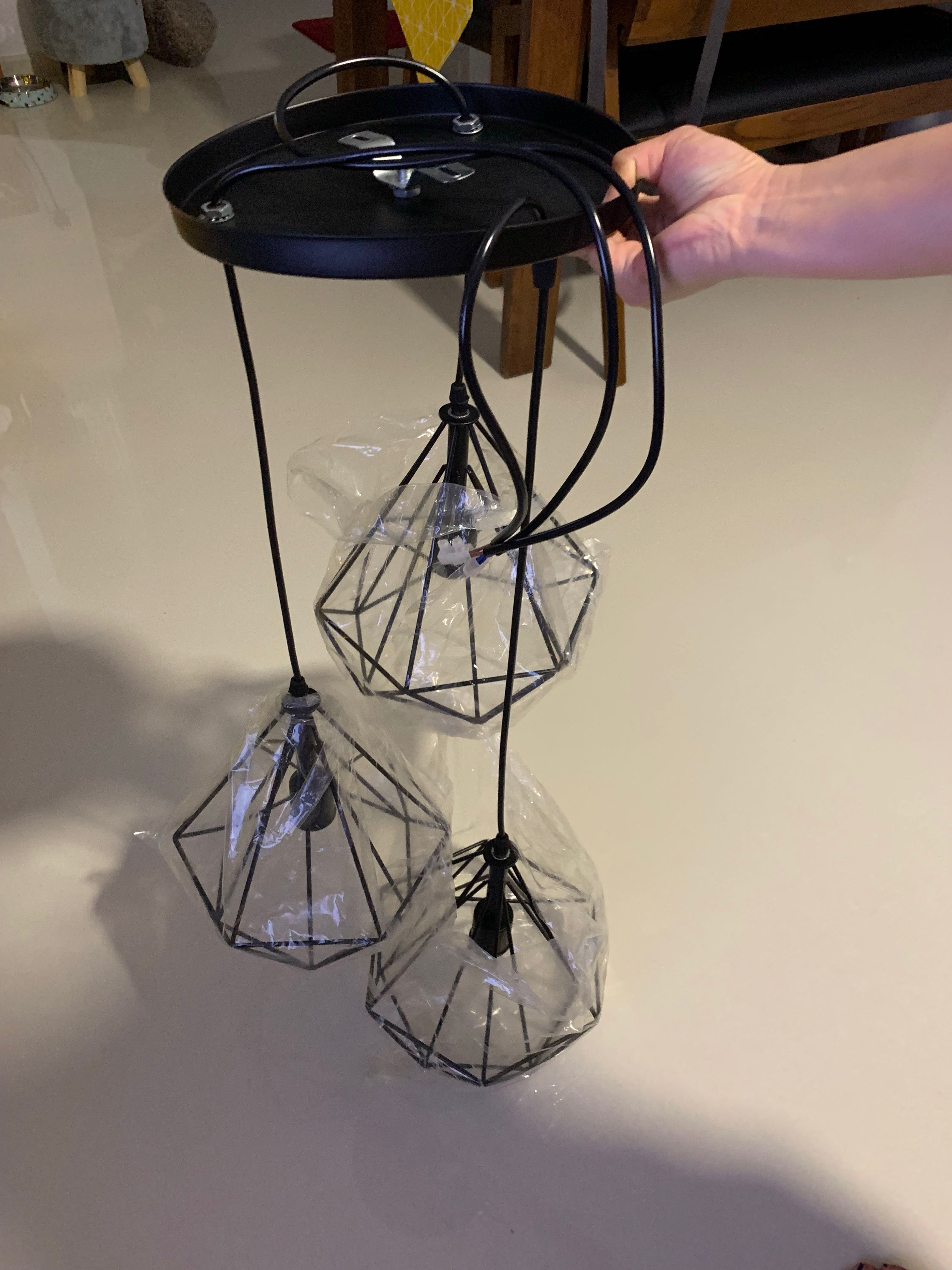 Diamond shaped drop down lights, Furniture & Home Living, Lighting ...