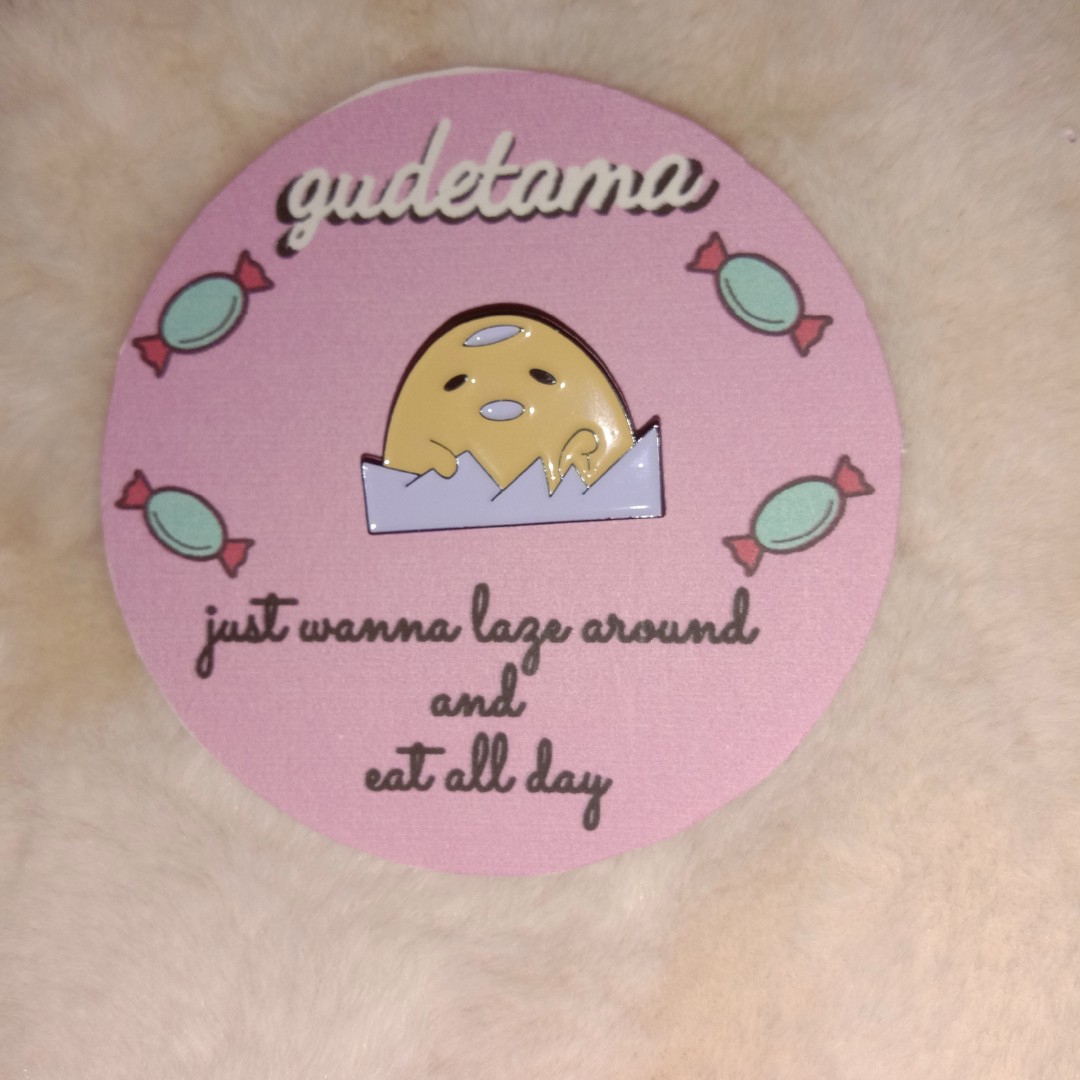 Gudetama Enamel Pin, Women's Fashion, Jewelry & Organisers, Brooches on ...