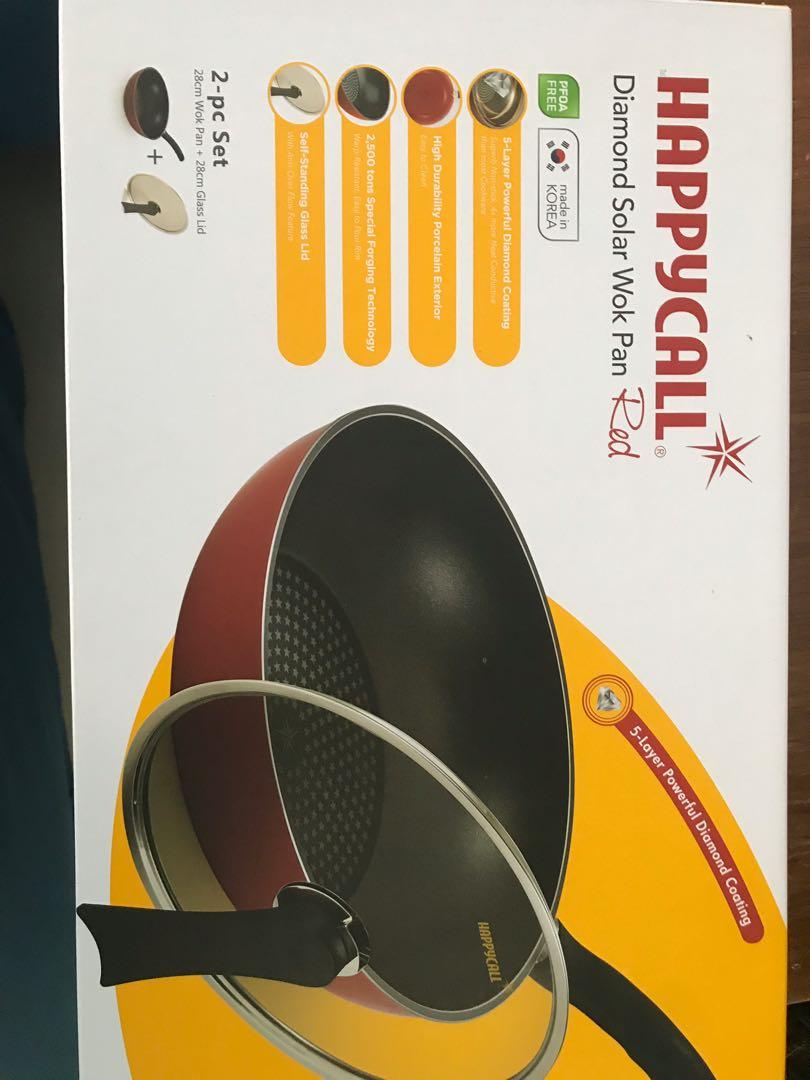 Happycall diamond solar wok pan, Furniture & Home Living, Kitchenware ...
