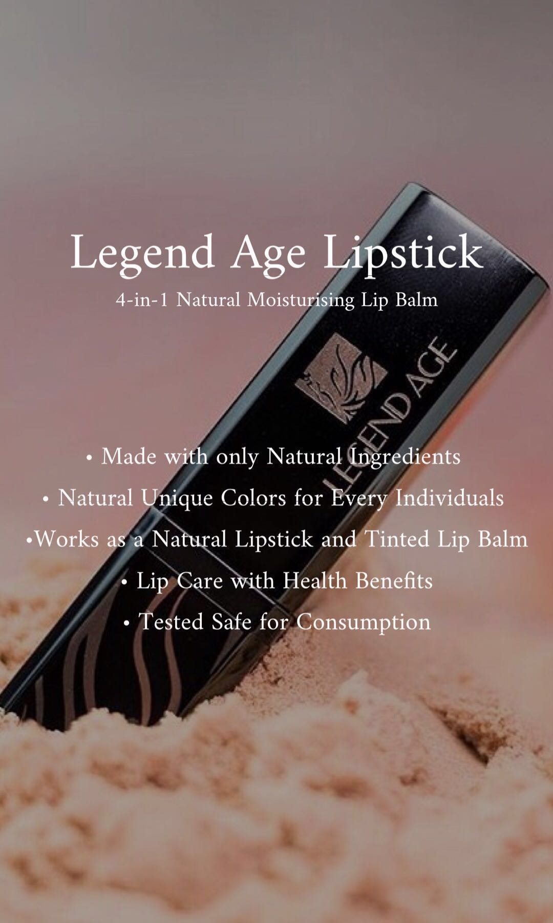 [LEGEND AGE] 4-in-1 Natural Lip Balm/ Lipstick/Lip Mask, Beauty ...