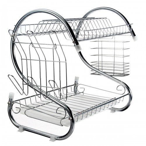 Stainless Steel Dish Rack 2 Tier - Space Saver Dish Drainer Drying ...