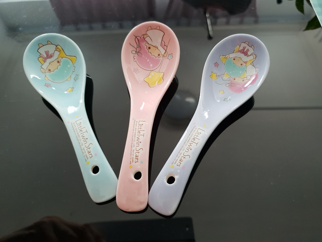 Three little twin star spoons, Furniture & Home Living, Kitchenware ...