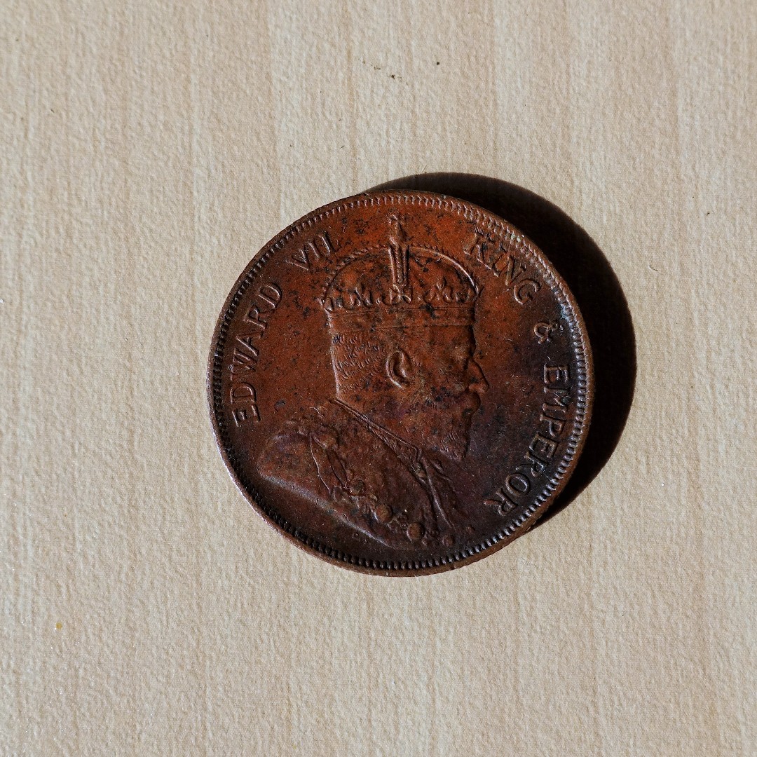 1908 Straits Settlement One Cent 1 Cent Coin Edward VII King & Emperor ...