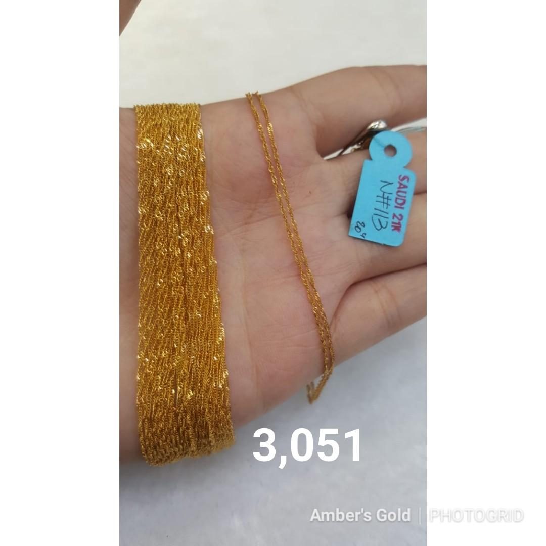 21k Saudi gold CHAIN NECKLACE in assorted designs, Women's Fashion ...