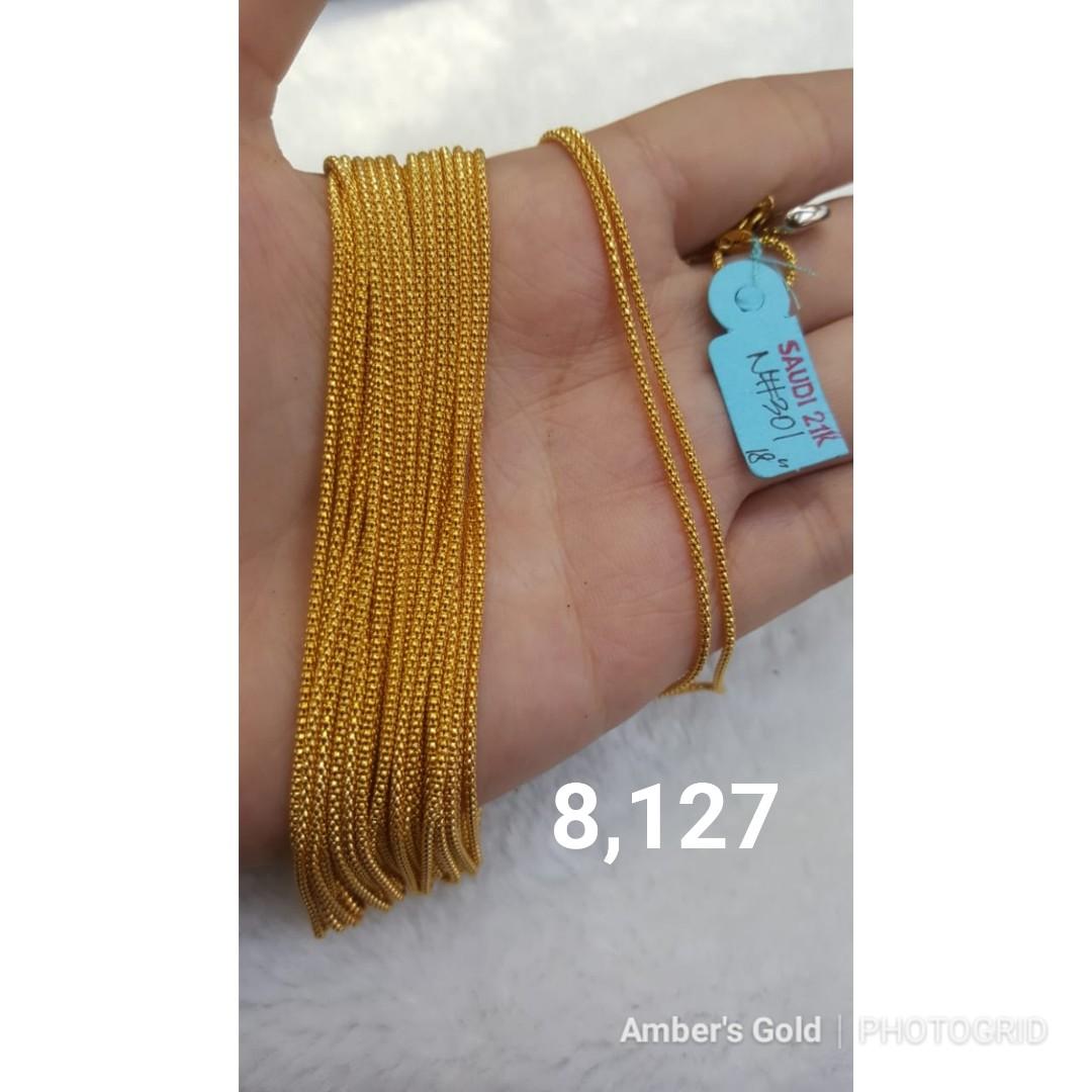 21k Saudi gold CHAIN NECKLACE in assorted designs, Women's Fashion ...