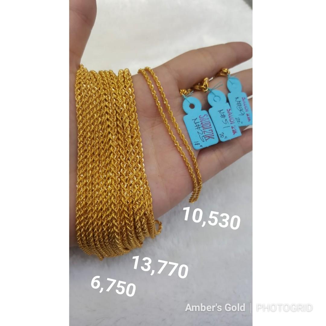 21k Saudi gold CHAIN NECKLACE in assorted designs, Women's Fashion ...