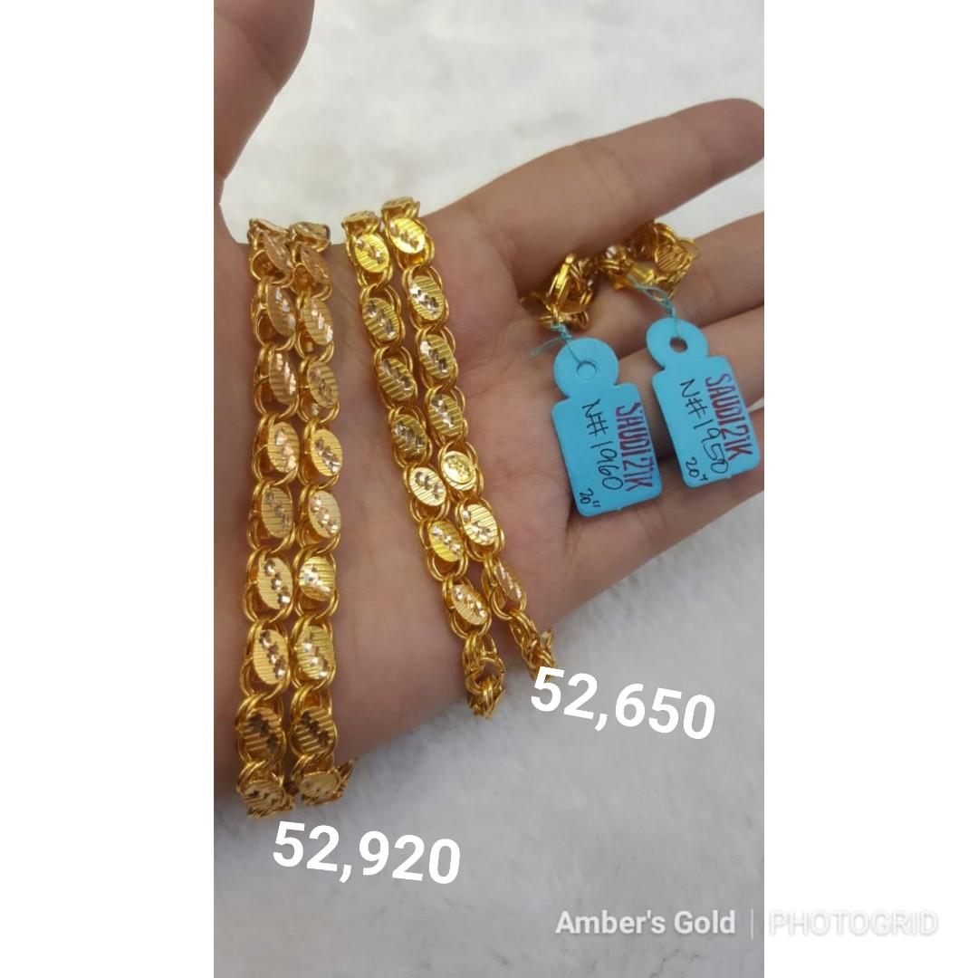 21k Saudi gold CHAIN NECKLACE in assorted designs, Women's Fashion ...