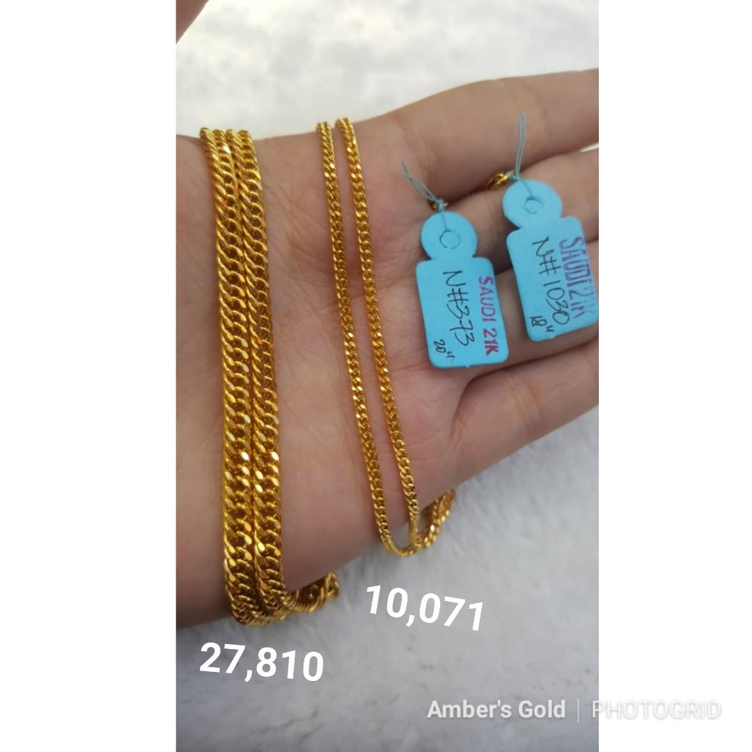 21k Saudi gold CHAIN NECKLACE in assorted designs, Women's Fashion ...