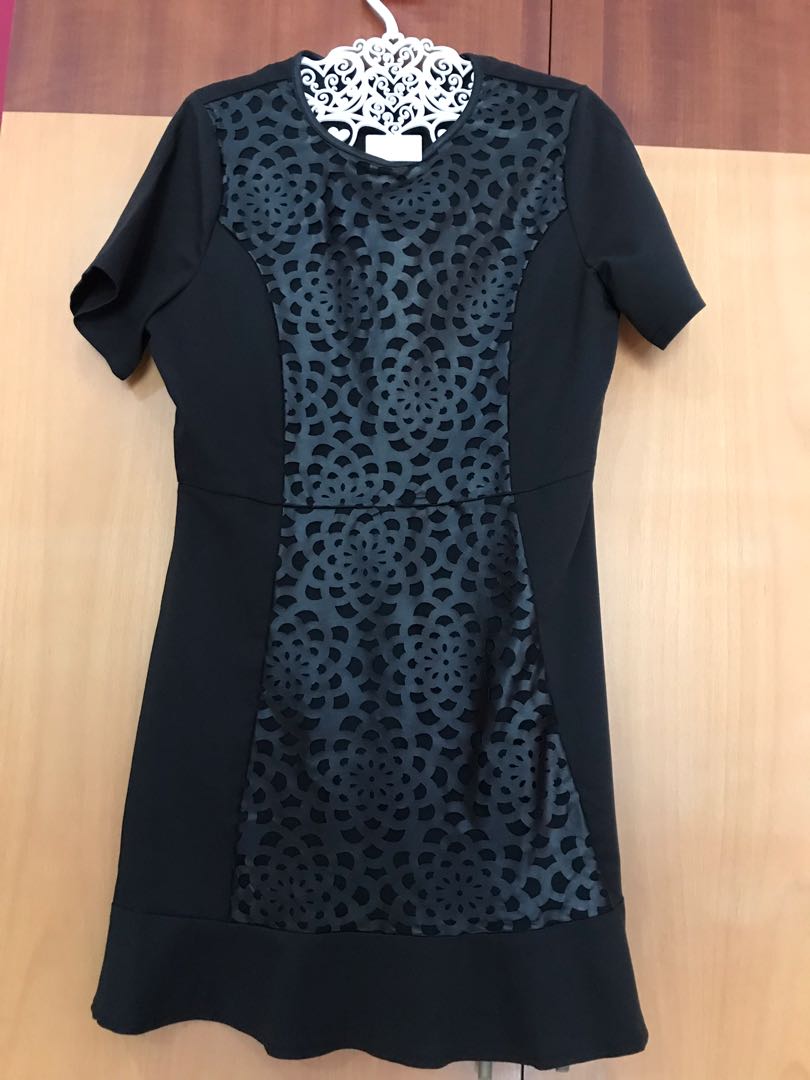 Black laser cut dress, Women's Fashion, Tops, Sleeveless on Carousell