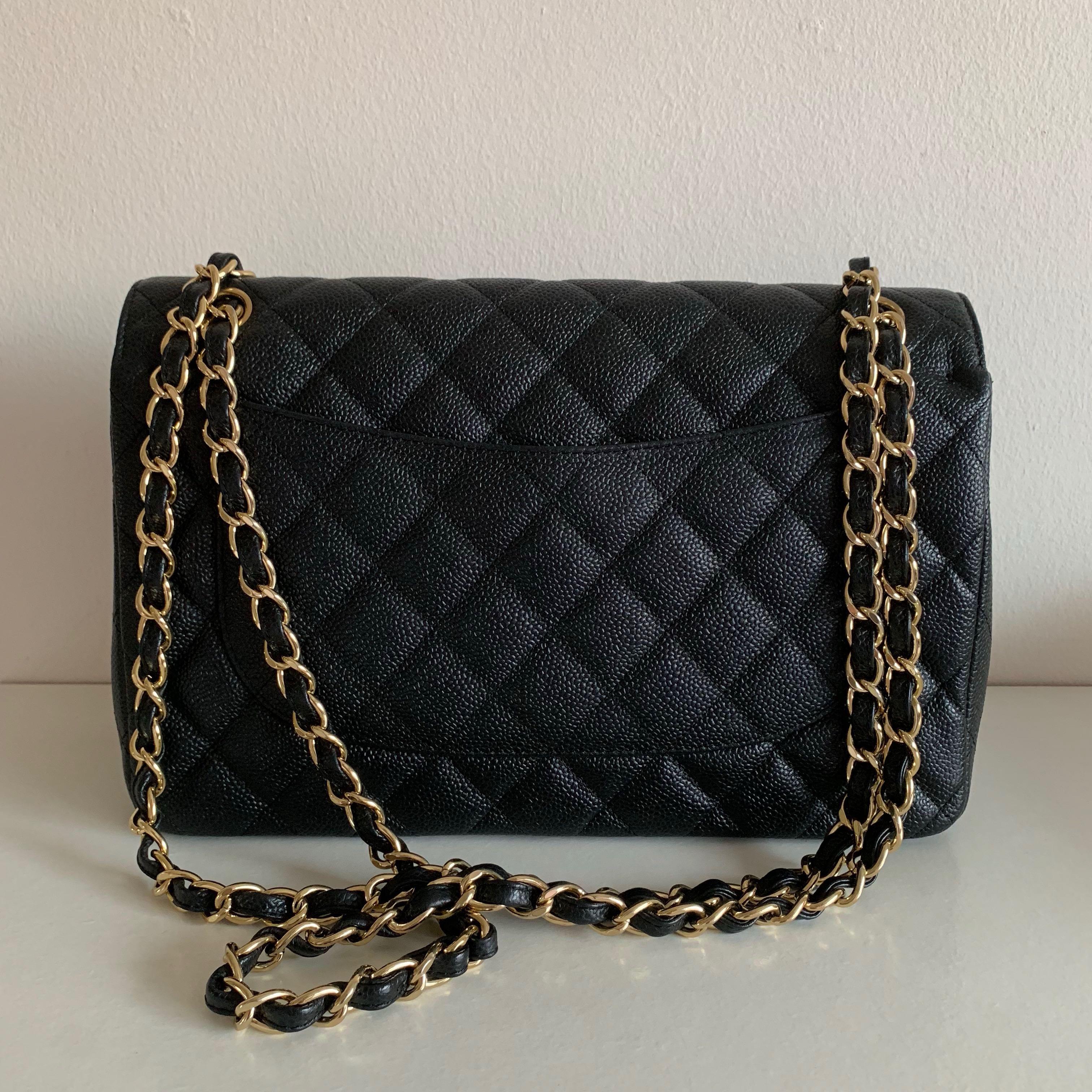 CHANEL CF Jumbo (30cm) Caviar with GHW, Double Flap, Luxury, Bags ...