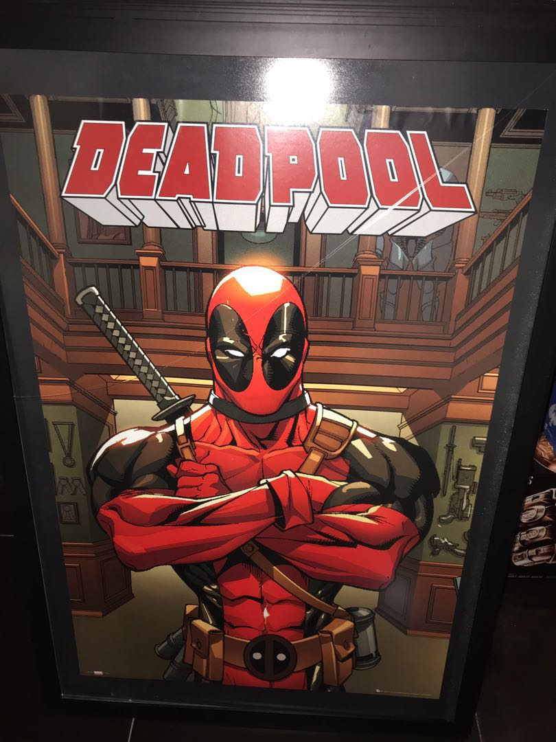 Deadpool Cinema Size Movie Poster Frame with Glass, Furniture & Home ...