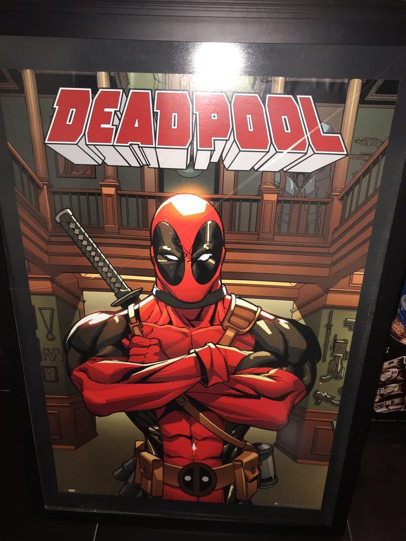 Deadpool Cinema Size Movie Poster Frame with Glass, Furniture & Home ...