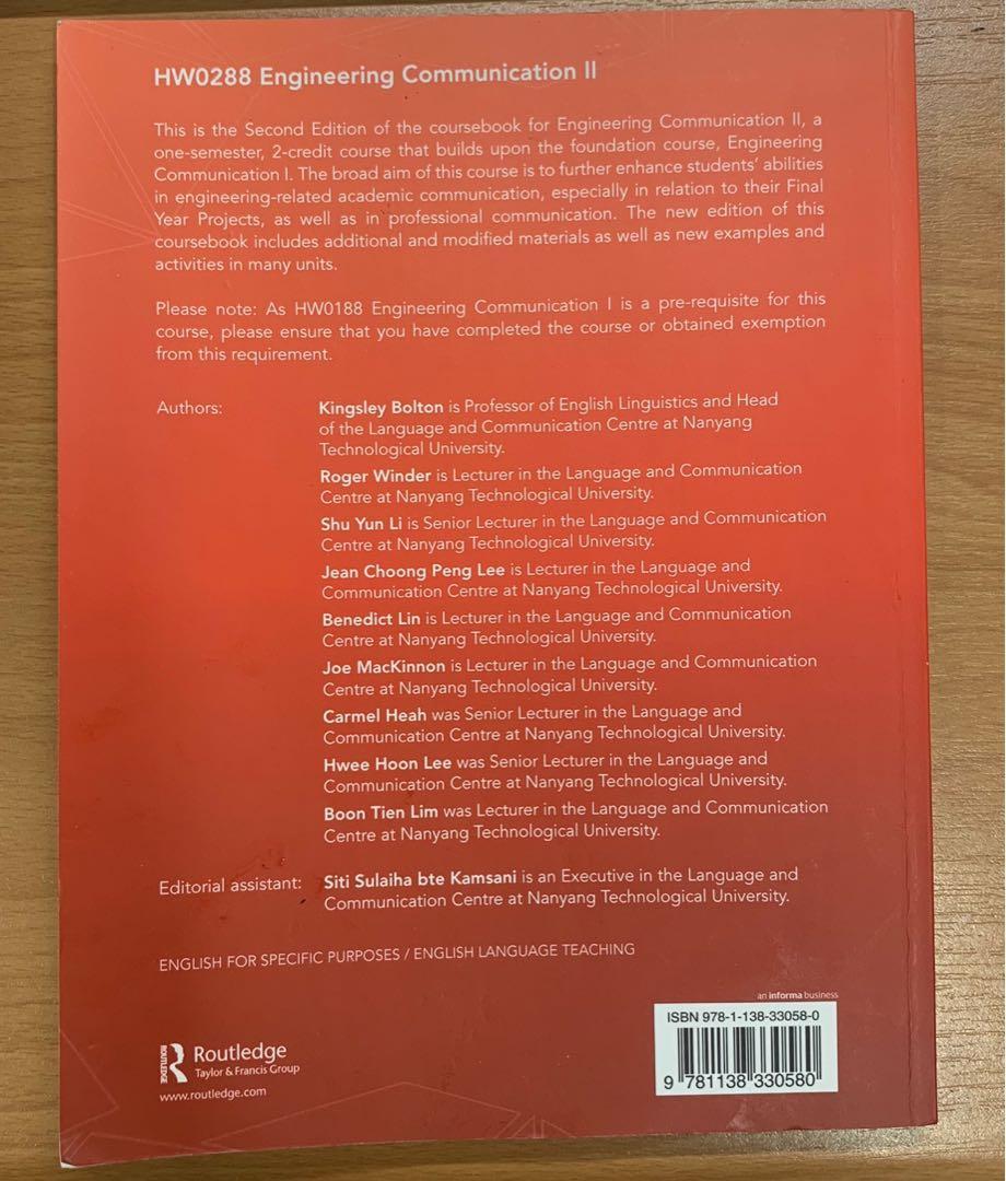 HW0288 Engineering Communication 2 Textbook, Hobbies & Toys, Books ...
