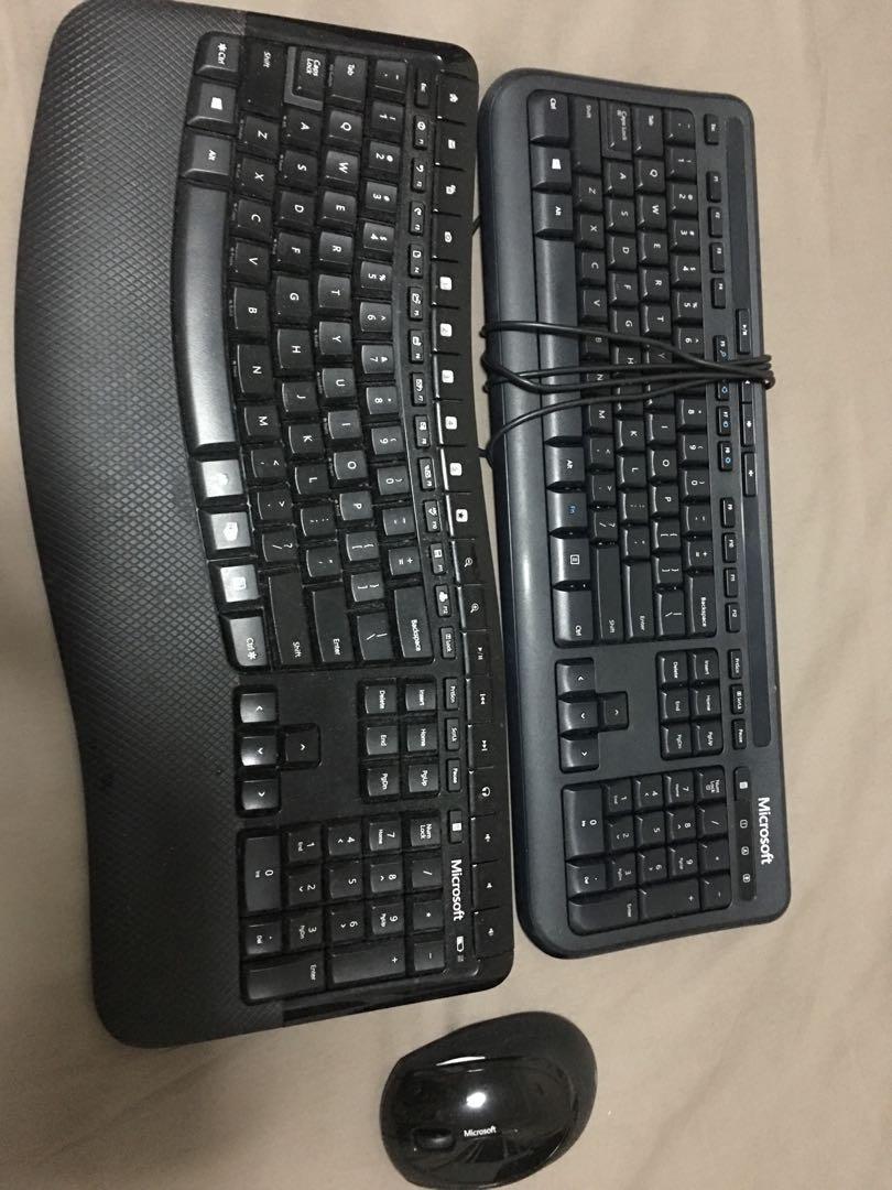 Microsoft Wireless Keyboard, microsoft wireless mouse, wire keyboard ...