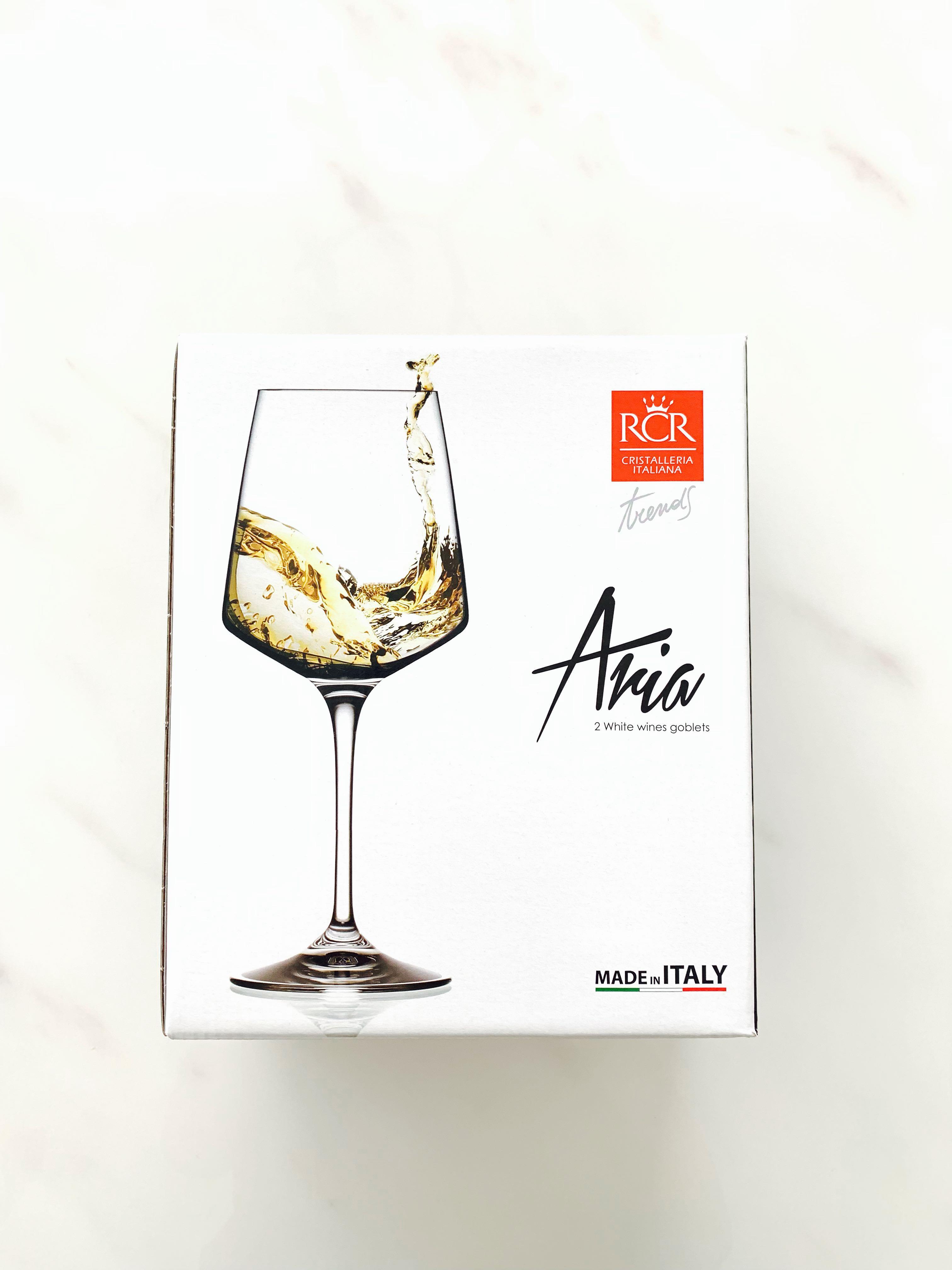 RCR Crystal Glass Aria White White Goblets, Furniture & Home Living ...