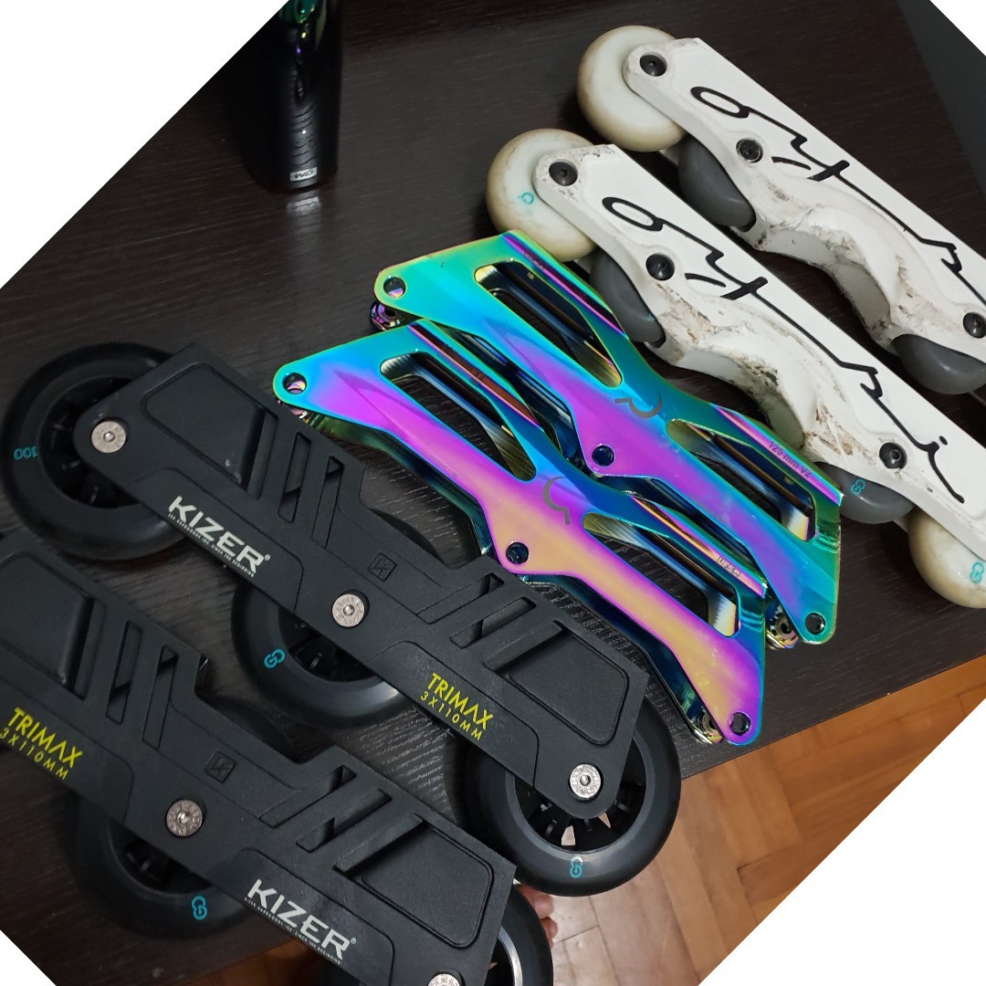RollerBlade Frames ( Oysi Frame White) (Ground Control 125mm Oil Slick ...