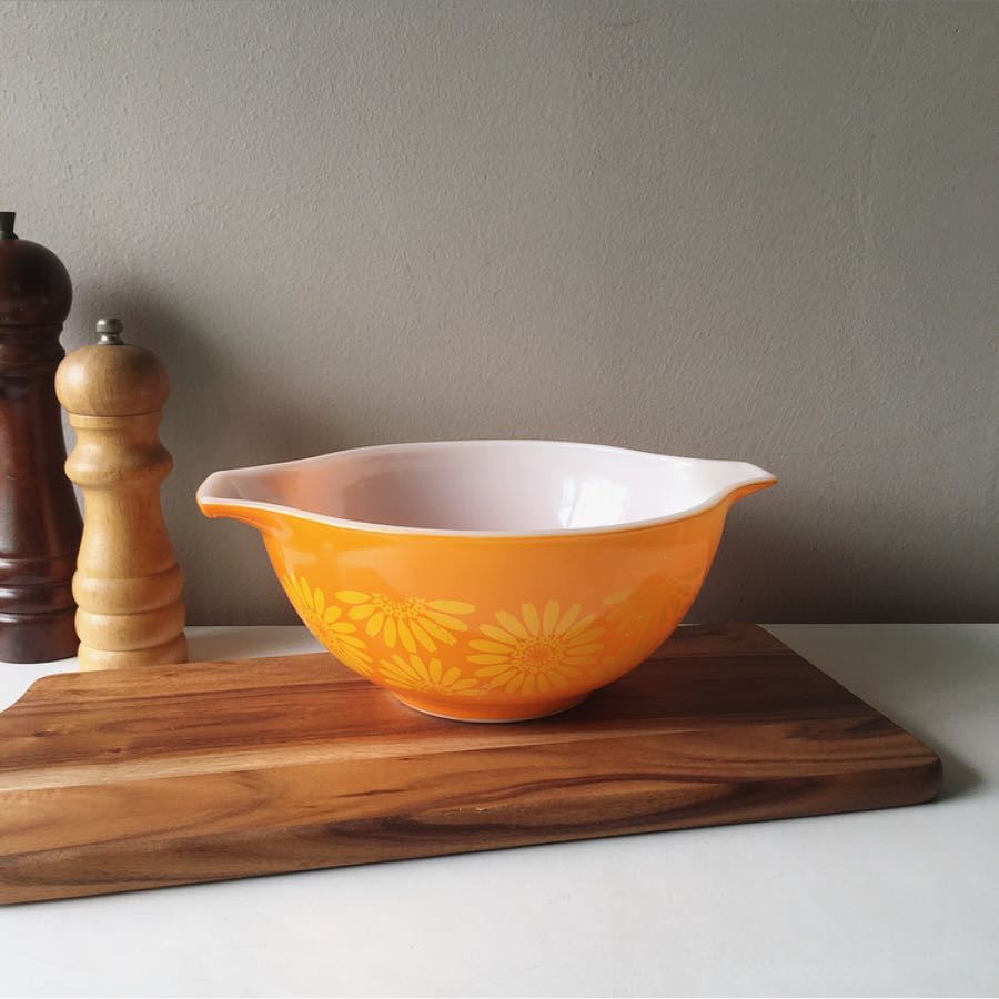 Vintage Pyrex 442 Sunflower Cinderella Mixing Bowl, Furniture & Home ...