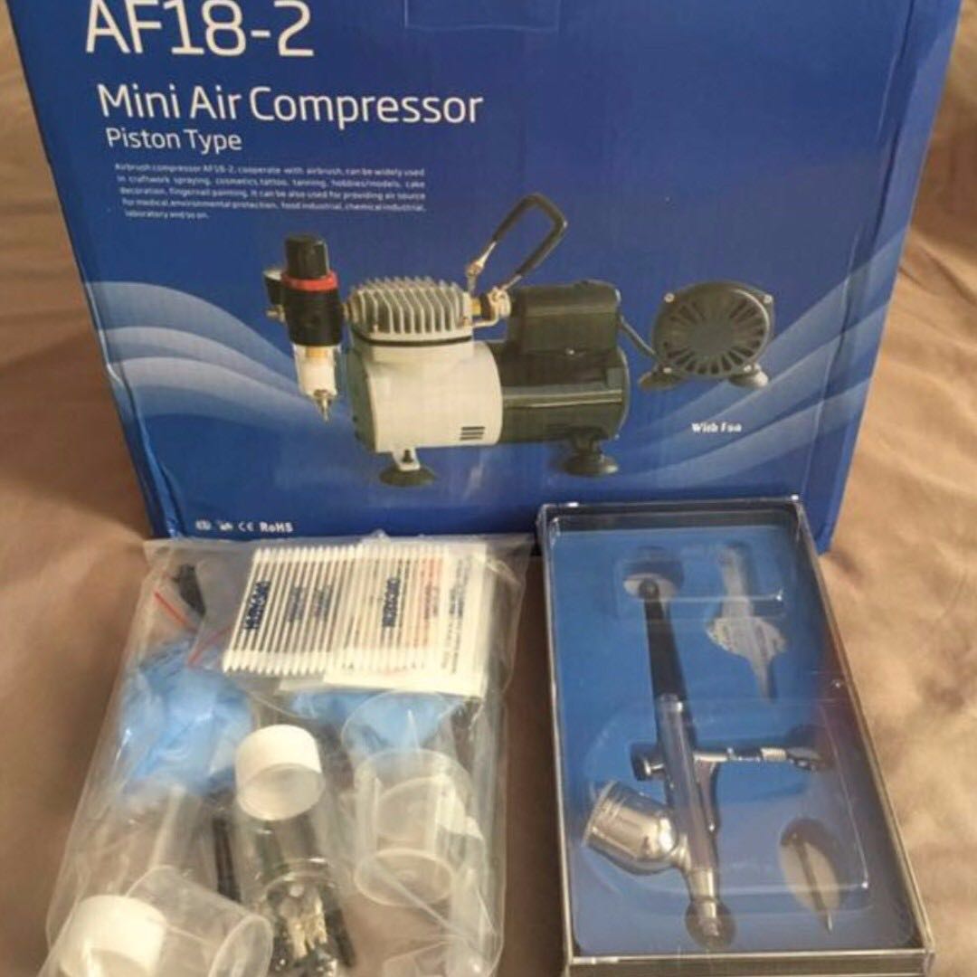 [Combo 1] Professional Air Compressor Set W/ 0.3 Airbrush, Design ...