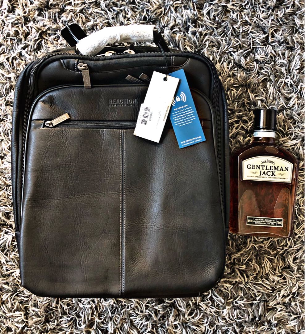 Kenneth Cole Leather Backpack Bag, Men's Fashion, Bags, Backpacks on ...