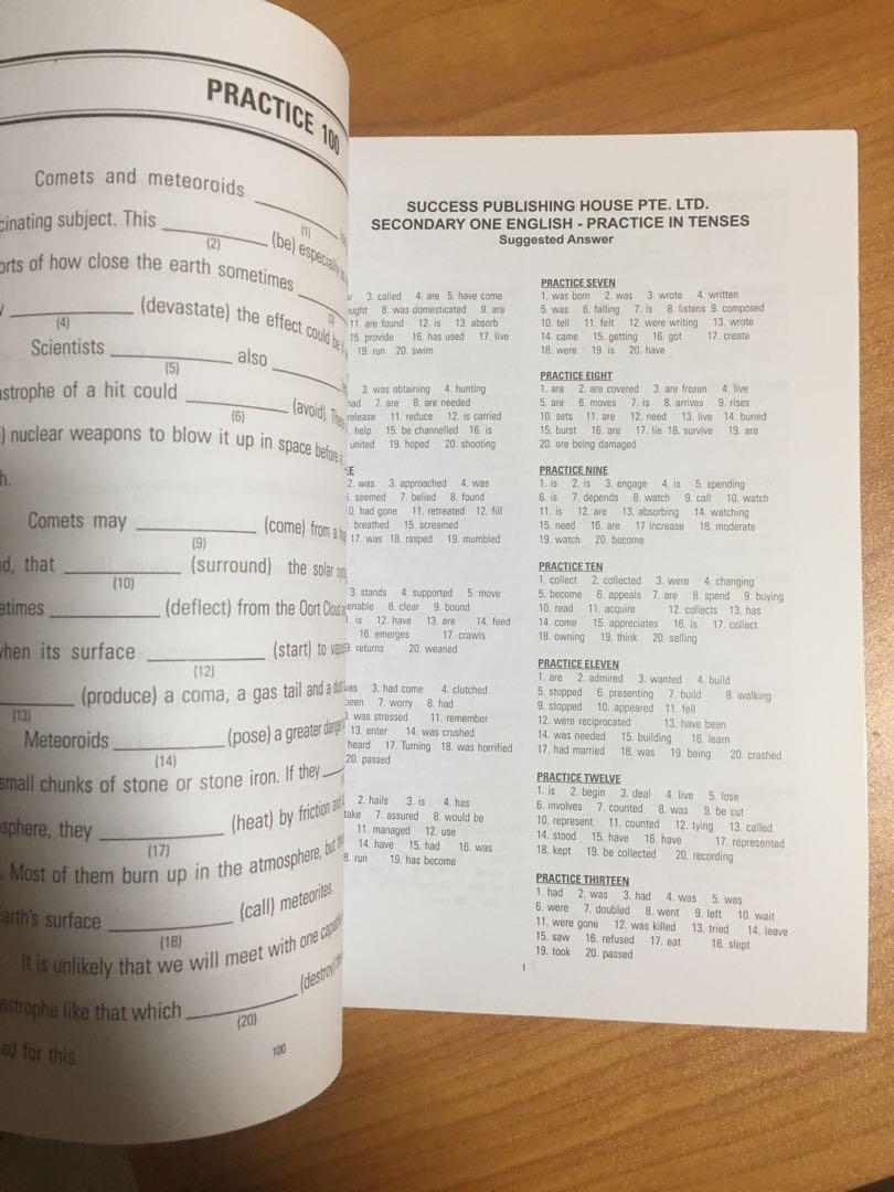 Sec 1 English Practice in Tenses, Hobbies & Toys, Books & Magazines ...