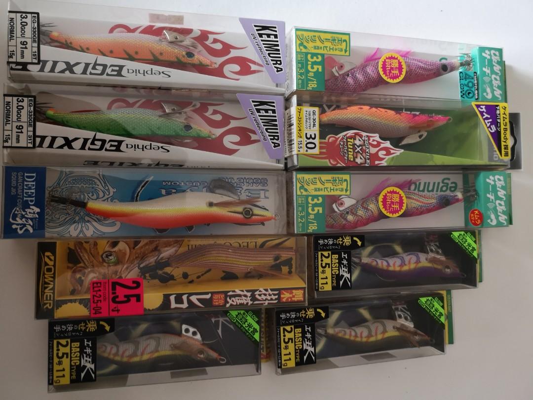 Squid jig mix sizes, Sports Equipment, Fishing on Carousell