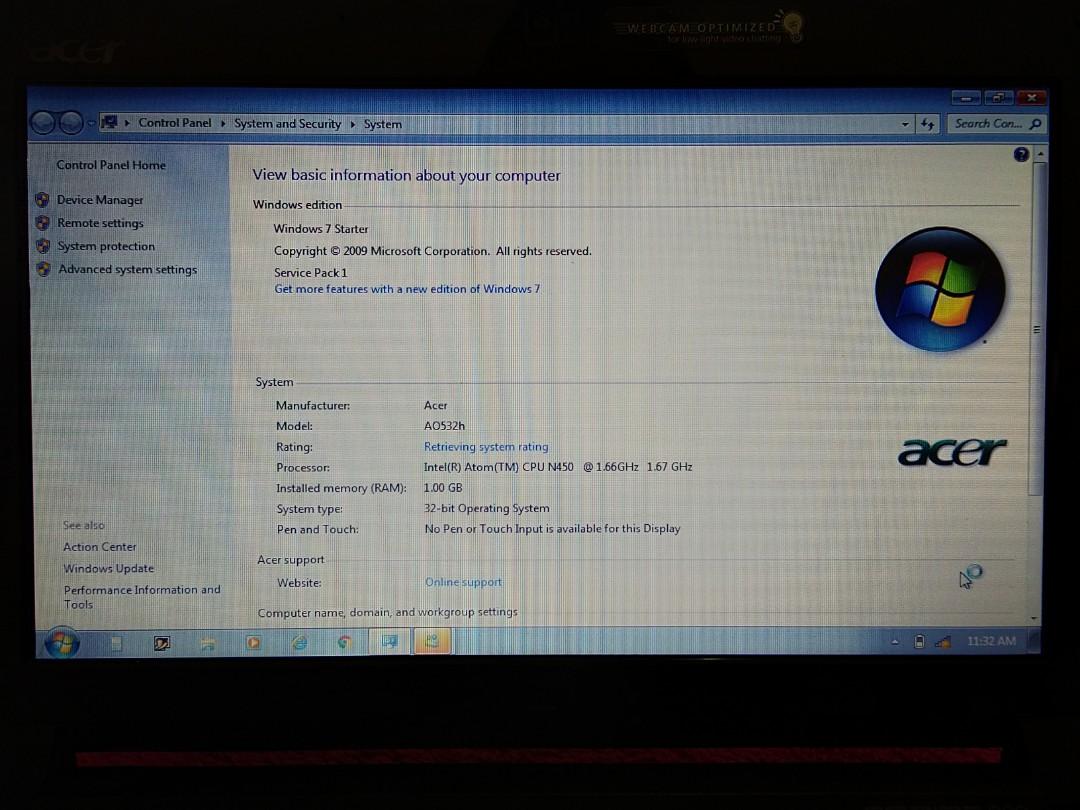 UltraThin Netbook!Acer Aspire ONE NAV50 - 10.1"/Intel Atom N450 1.66GHz ...