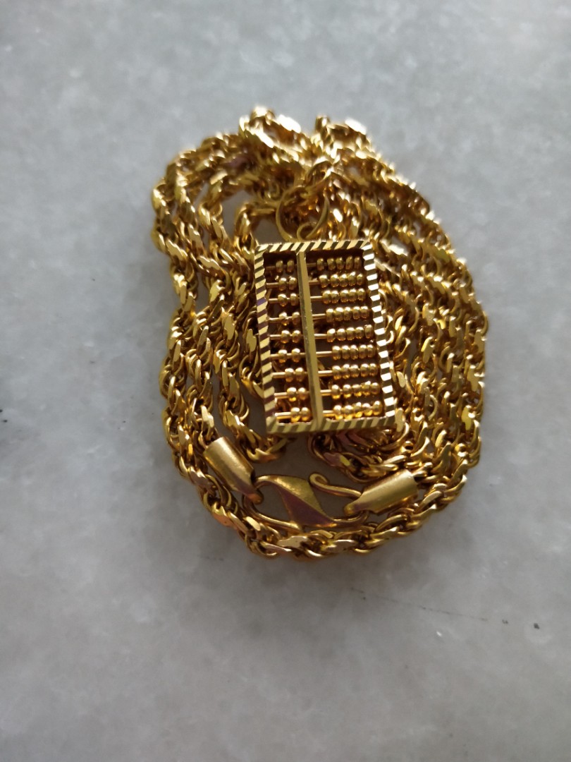 916(22K) Solid Gold Rope Chain, Luxury, Accessories on Carousell