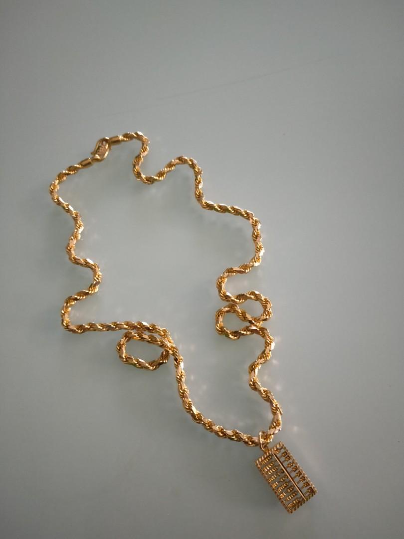 916(22K) Solid Gold Rope Chain, Luxury, Accessories on Carousell