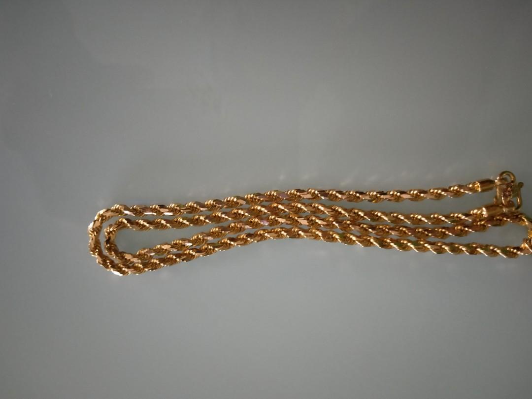 916(22K) Solid Gold Rope Chain, Luxury, Accessories on Carousell