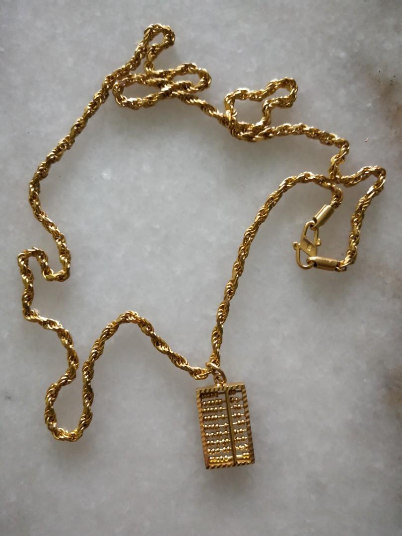 916(22K) Solid Gold Rope Chain, Luxury, Accessories on Carousell
