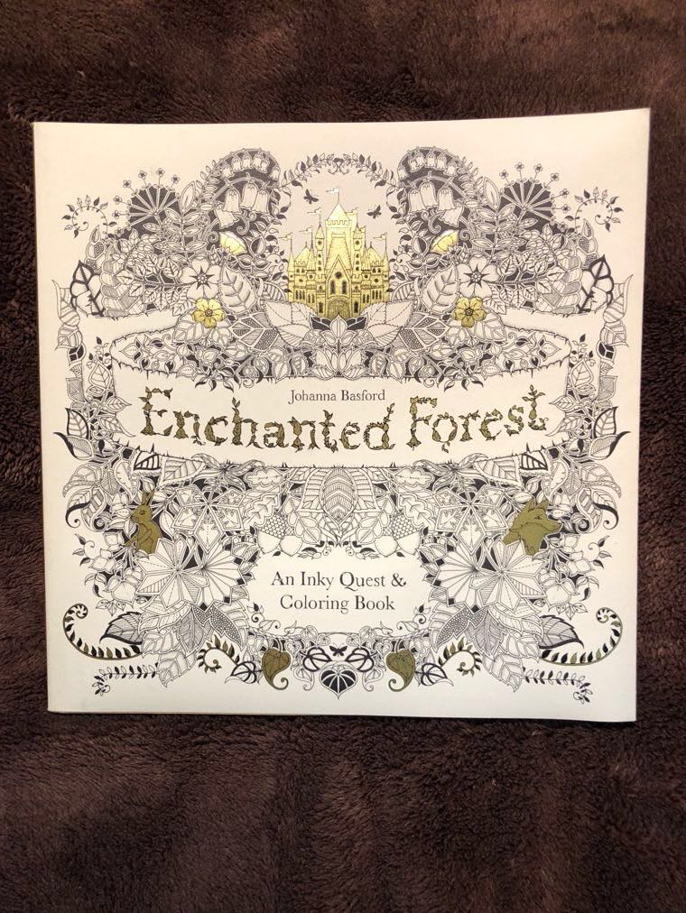 全新購自美國 魔法森林 畫冊 填色簿 繪圖本 Enchanted Forest An Inky Quest & Coloring Book ...